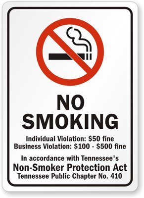 No Smoking Individual Violation: $50 fine Business Violation: $100 ...
