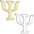 Amazon.com: 2-Set Psi Symbol of Psychology Golden Silver Brooch Pin for ...