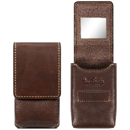 Tony Perotti Womens Italian Bull Leather Top Flap Double Lipstick Case ...
