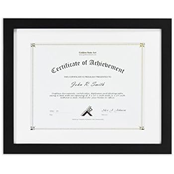 Amazon.com - 5x10 Black Gallery Business License Frame with 3.5x8 Mat ...