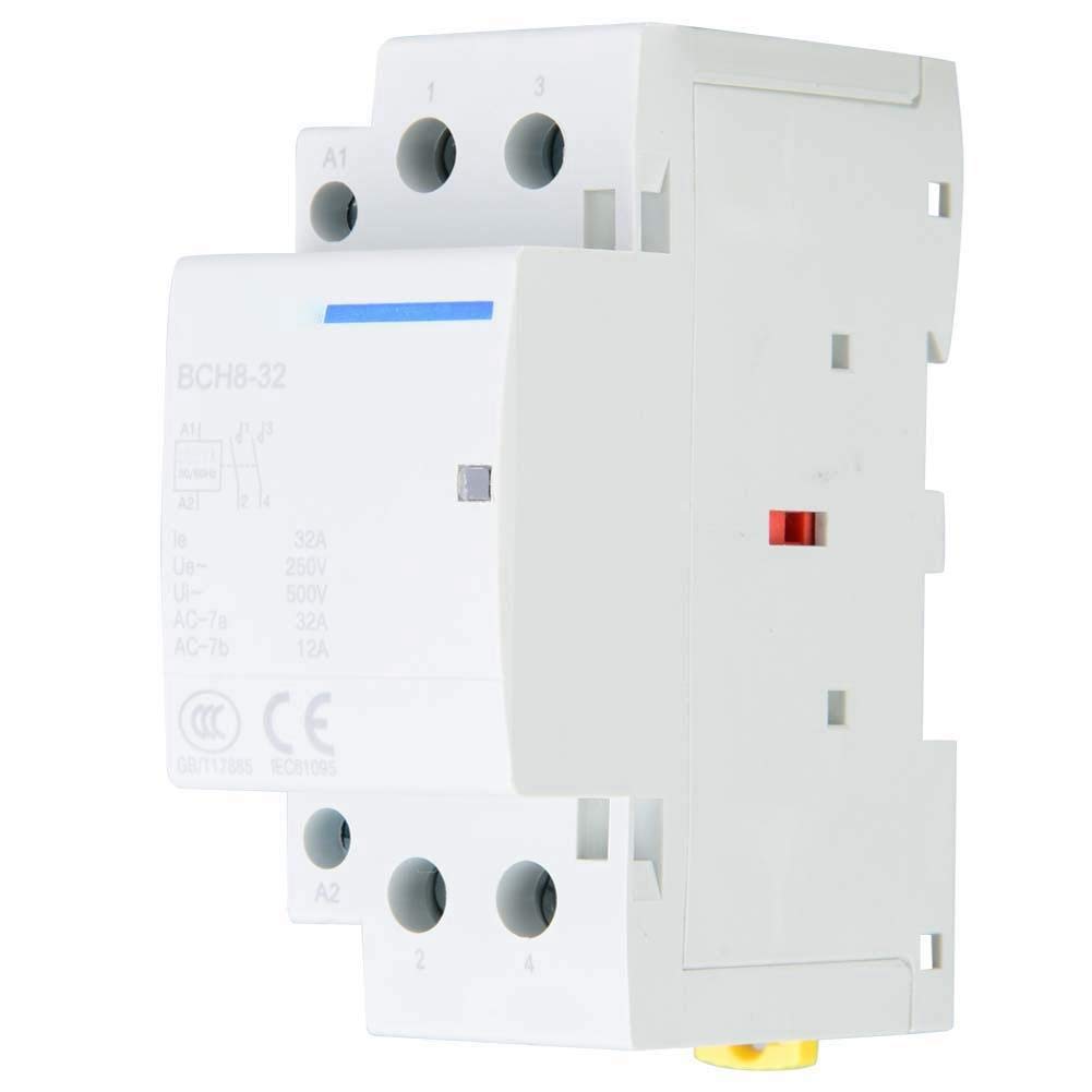 32A Din Rail AC Contactor 2 Pole, 220V/230V Coil Din Rail AC Contactor 1NO1NC 50/60HZ (220V/230V ...