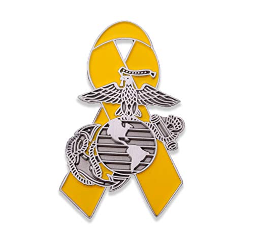 Buy Marine Corps Yellow Ribbon Lapel Pin - EGA USMC Hat Pin - Eagle ...
