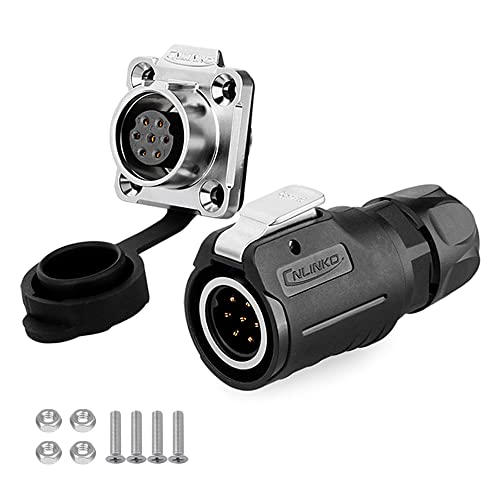 CNLINKO 7Pin Male Female Plug Socket Industrial Waterproof Power ...