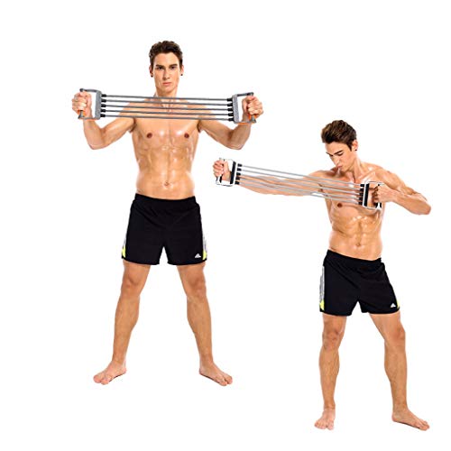 QFITNESS Adjustable Chest Expander,5 Ropes Resistance Exercise System ...