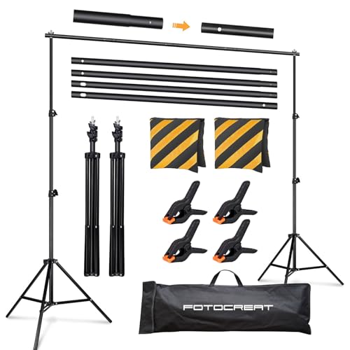 FOTOCREAT Backdrop Stand Kit 8.5x10ft,Adjustable Photo Video Studio ...