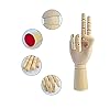 Wooden Mannequin Hand 10 Inch Flexible Fingers Realistic Wood Hand ...