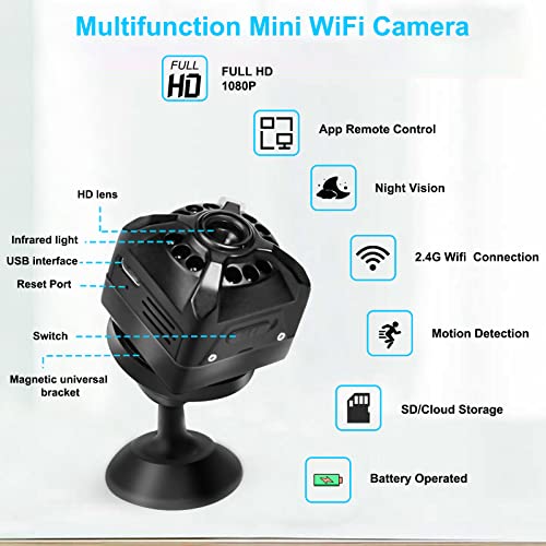 Ebarsenc Hidden Spy Camera Mini 1080P Wireless WiFi Camera with Live ...