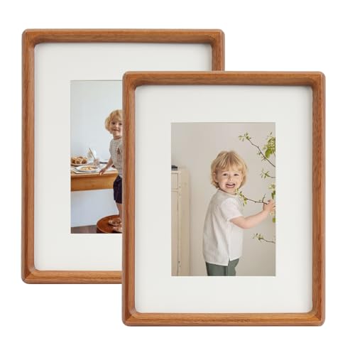 DECOCIAGA 8x10 Picture Frame Set of 2 Natural Wood Photo Frames Display ...