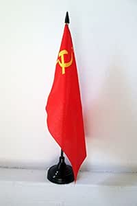 Amazon.com : AZ FLAG USSR Table Flag 5'' x 8'' - Red Communist Desk ...
