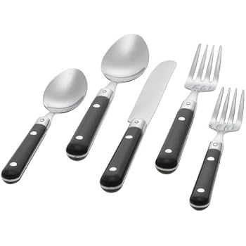Amazon.com | CHEFS Stainless-Steel Bistro Flatware Set, 20-Piece ...