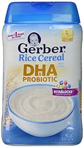 Gerber 1st Foods Baby Cereal - DHA & Probiotic Rice - 8 oz: Amazon.com ...