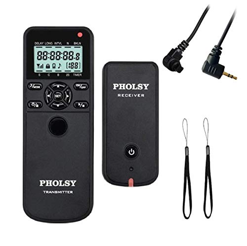 PHOLSY Wireless Timer Remote Control with Intervalometer HDR Compatible with Canon EOS R RP R6 ...