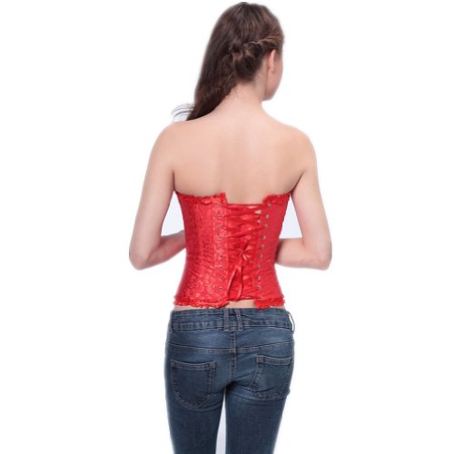 New Touching Burlesque Classical Satin Lace Up Plus Size Corset Basque ...