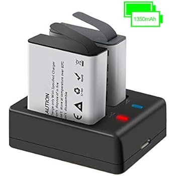 Amazon.com : AKASO 2 x 1050mAh Rechargeable Action Camera Battery with ...