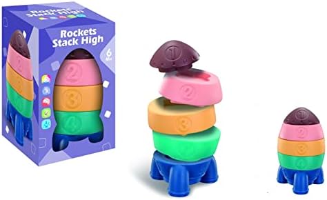 Rocket Stacker Toy for Kids, Toddlers, Babies - Baby Teether Toys ...