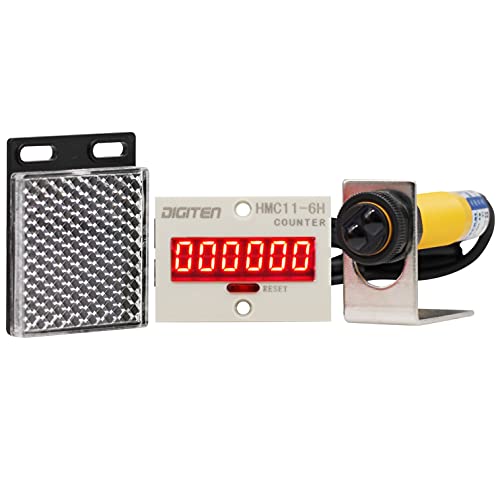 DIGITEN 0-999999 12-24VDC Digital LED Counter +PhotoElectric Switch ...