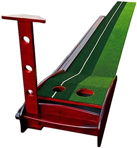 Golf Indoor Putting Green Solid Wood Putter Trainer with Automatic Ball ...