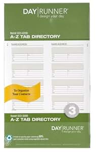 Amazon.com : Day Runner Undated Planner Telephone and Address A-Z Tabs ...