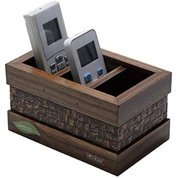 Amazon.com: MyGift Rustic Wood Remote Control Caddy, 3 Slot Office ...