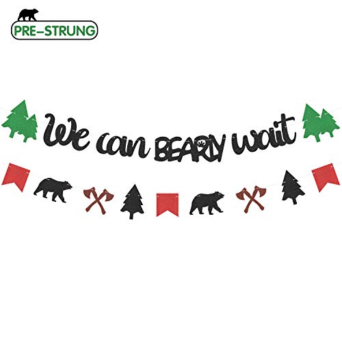 2Pcs Lumberjack Baby Shower Banner We Can Bearly Wait Garland ...