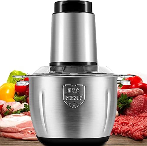 Food Chopper, Electric Meat Chopper with Powerful Motor, 3L Stainless Steel, 2 Speed Levels ...