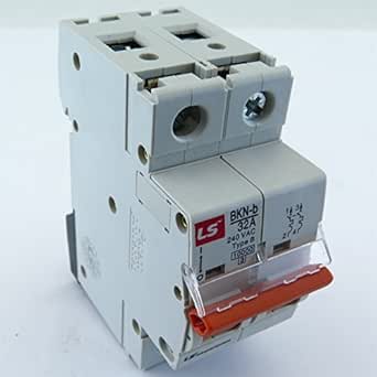 BKN-b-2P-C32A LS MINIATURE DIN RAIL MOUNT. 2 Pole UL 1077 CIRCUIT BREAKER C Curve, 32A 120/240V ...