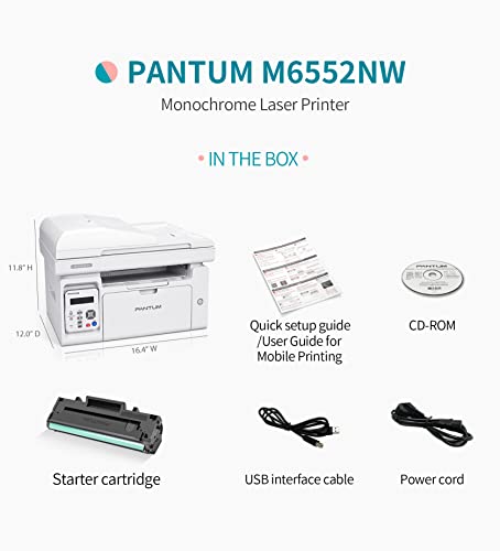 Pantum M6552NW All in One Laser Printer Scanner Copier with Auto ...