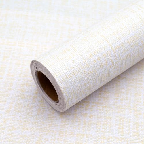 Yancorp 10ft Textured Fabric Cream Wallpaper Faux Grasscloth Beige Peel ...