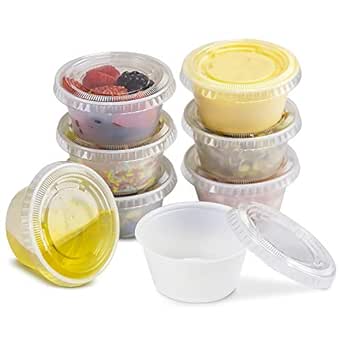 Amazon.com: [250 Pack] 3.25 oz Plastic Containers with Lids - Clear ...