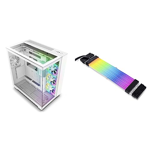 NZXT H9 Elite Dual-Chamber ATX Mid-Tower PC Gaming Case – White & Lian ...