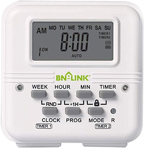 Buy Bnlink 7 Day Heavy Duty Digital Programmable Dual Outlet Timer 2 ...