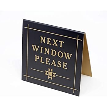 Amazon.com : Next Window Please Counter Sign - Double Sided Desk Sign ...