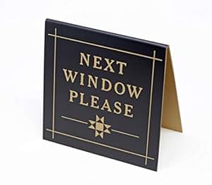 Amazon.com : Next Window Please Counter Sign - Double Sided Desk Sign ...