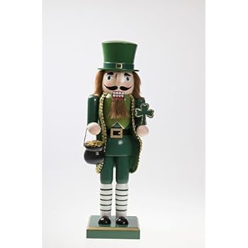 Amazon.com: Kurt Adler 15-Inch Wooden Irish Nutcracker on Shamrock Base ...