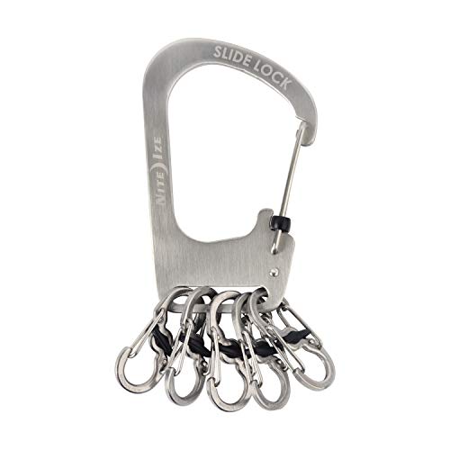 Nite Ize SlideLock KeyRack, Large Locking Carabiner Key Chain With 5 S ...