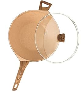 Amazon.com: WaxonWare 12.5 Inch Non Stick Wok With Glass Lid Coated ...