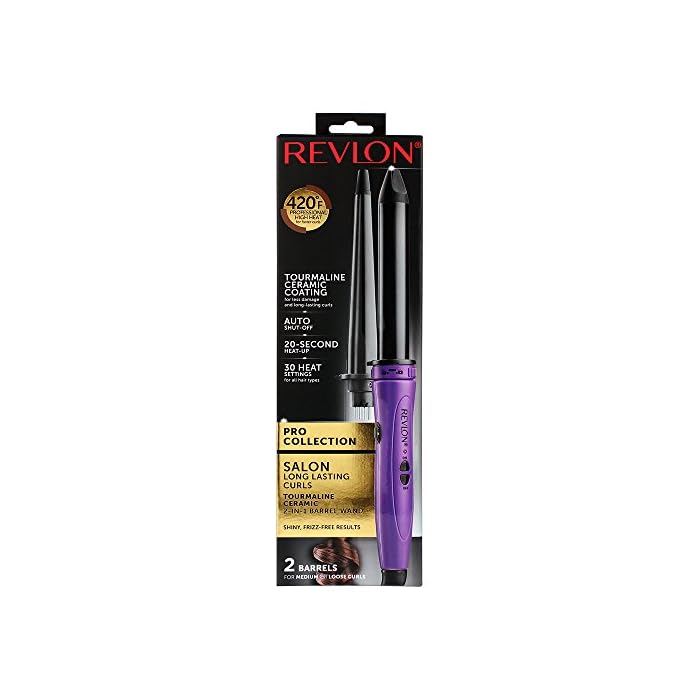 Revlon Salon Long Lasting Bouncy & Loose Curls 2-in-1 Curling Wand, 1 ...