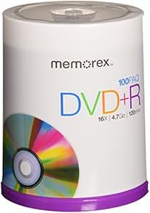 Amazon.com: Memorex DVD+R 4.7GB Multipack 2 - 100 Pack Spindles, 200 ...