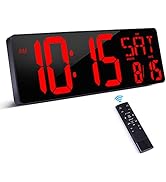 Amazon.com: XREXS Large Digital Wall Clock with Remote Control, 16.5 ...