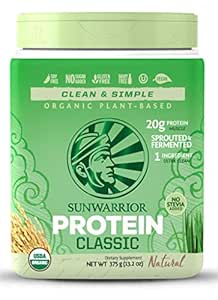Amazon.com: Sunwarrior Classic Vegan Sprouted Brown Rice Protein Powder ...