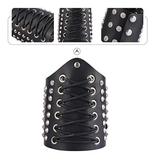 GelConnie Spike Leather Gauntlet Wristband Medieval Bracers Viking ...