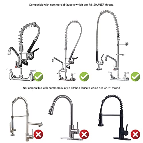JZBRAIN Pre Rinse Spray Valve Commercial Faucet Sprayer Head 1.42 GPM ...