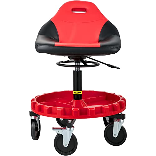 VEVOR Rolling Garage Stool, 300LBS Capacity, Mobile Mechanic Stool With ...
