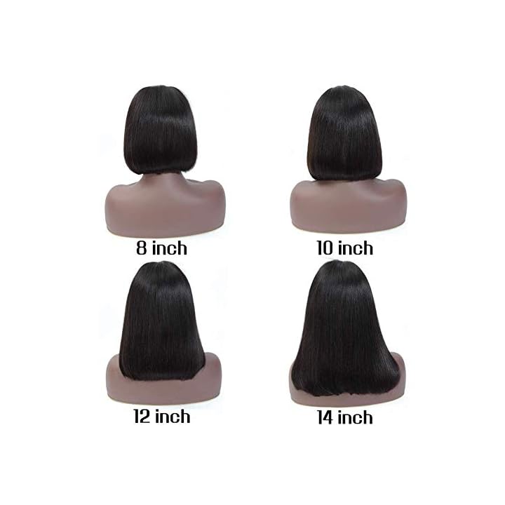 8 Inch Short Bob Wigs Human Hair 4X4 Lace Closure Bob Wig 150% Density ...