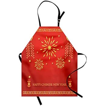 Amazon.com: Liubajsdj-Fashion Black Border Kitchen Apron-Chinese Dragon ...