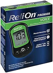 Amazon.com: ReliOn Premier VOICE Blood Glucose Monitoring System ...