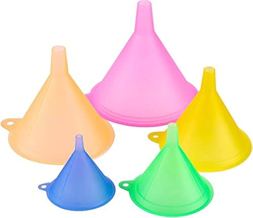 iSnuff Kitchen Funnel Set with 5 Sizes, Small to Large Plastic Cooking ...
