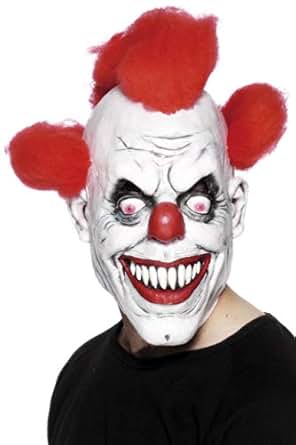 Amazon.com: Scary Red-Eyed Clown 3/4 Mask: Clothing