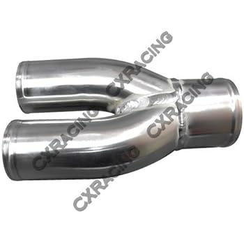 Amazon.com: CXRacing Aluminum Y Pipe Dual 3" to 4" Air Intake Twin ...