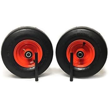 Amazon.com : NoAir (2) Kubota Flat Free Wheel Assemblies 15x6.00-6 White ZD21 ZD28 Repl 18020 ...